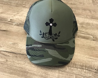 Bling cross hat | Etsy