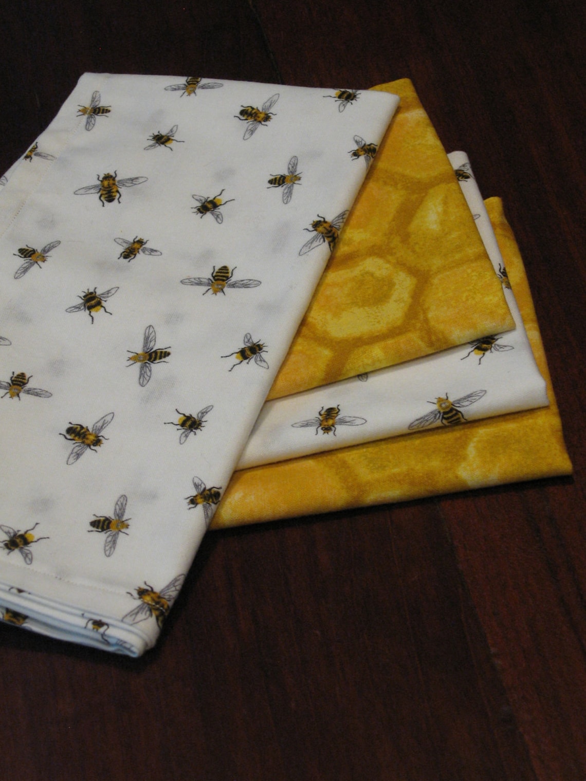Servilletas de tela abejas de miel, grande, de doble cara, algodón ...
