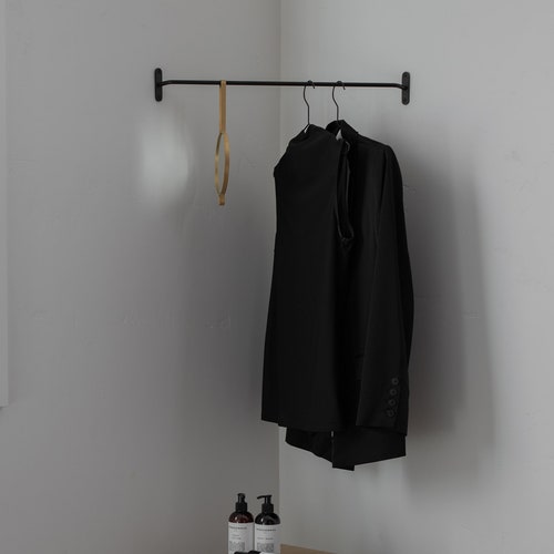 Corner Clothes Rack Black Wall Clothes Rack Corner Hanging - Etsy