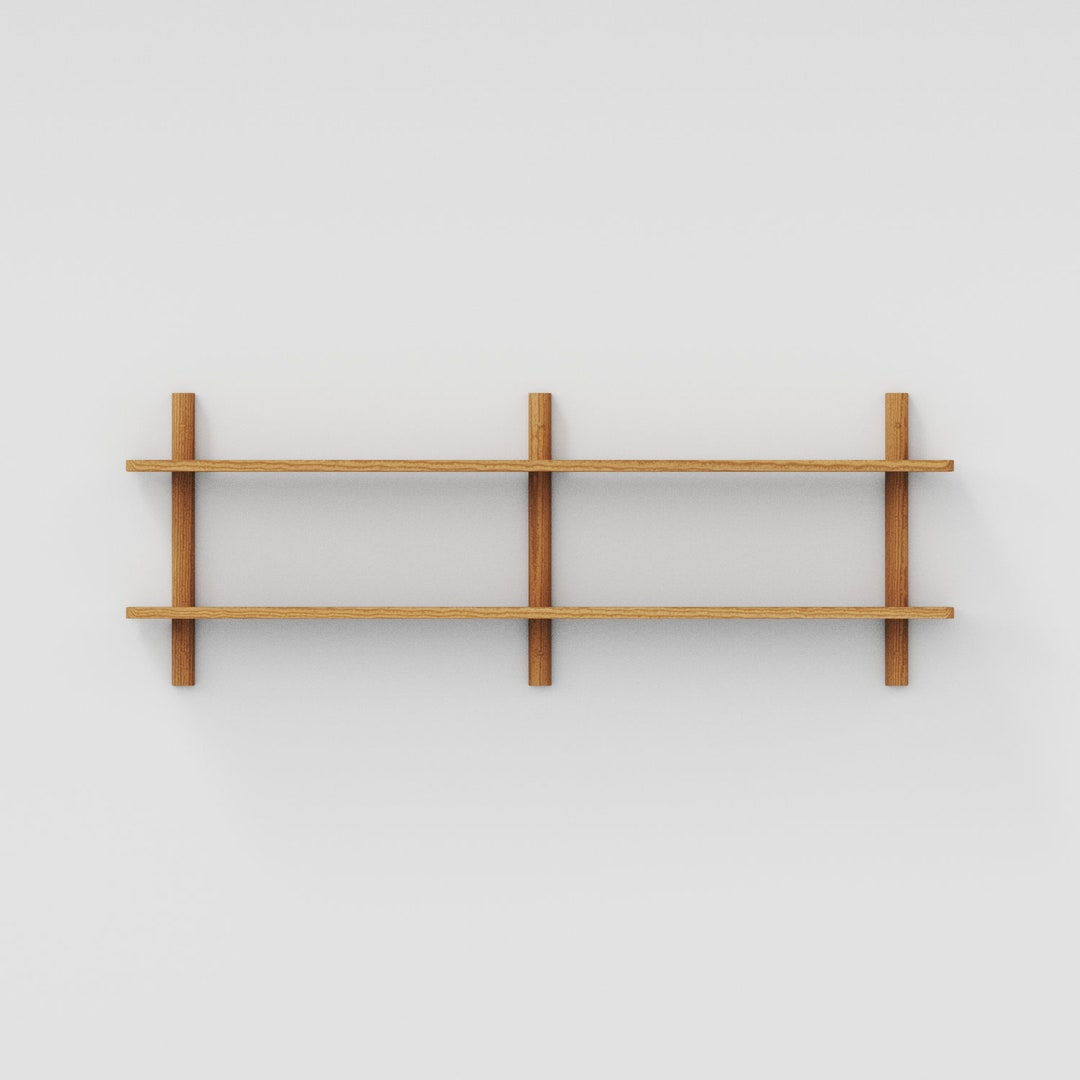 Double Floating Shelf 45 Modern Wall Shelving - Etsy UK