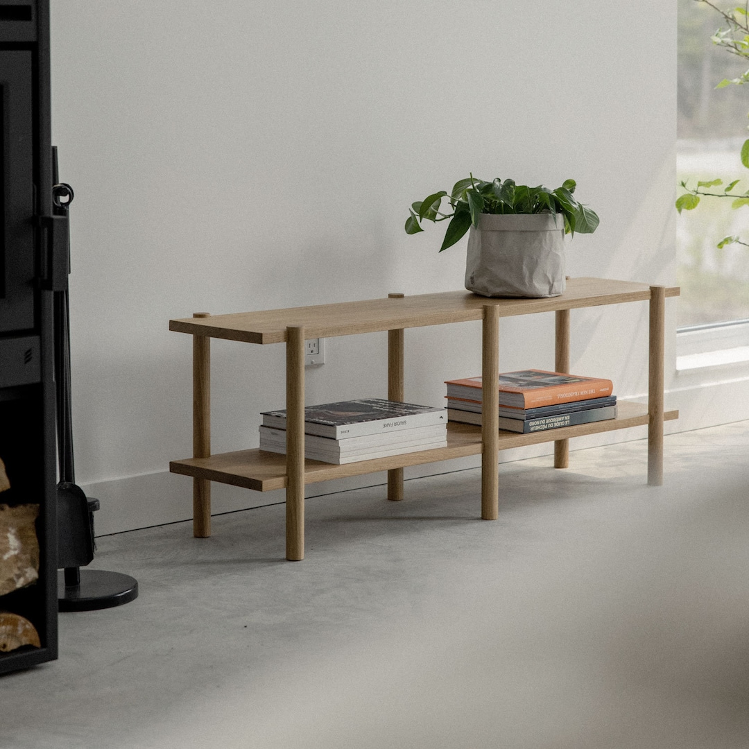 Low Shelving Unit, Wooden Shelving Unit, Modern Shelving Unit, Low ...