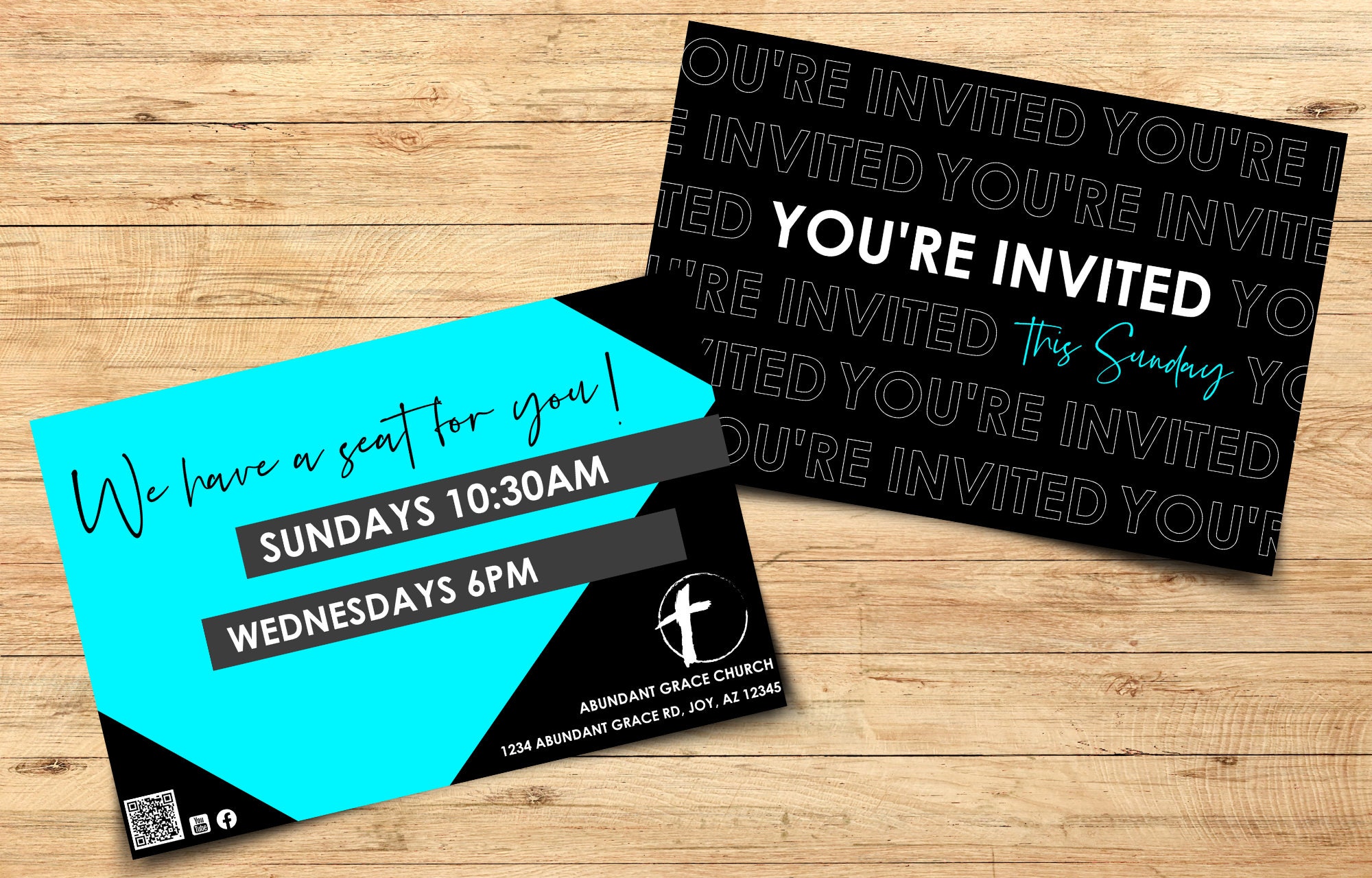 Church Invitation Card Template for Canva, Customizable Inivitation for ...