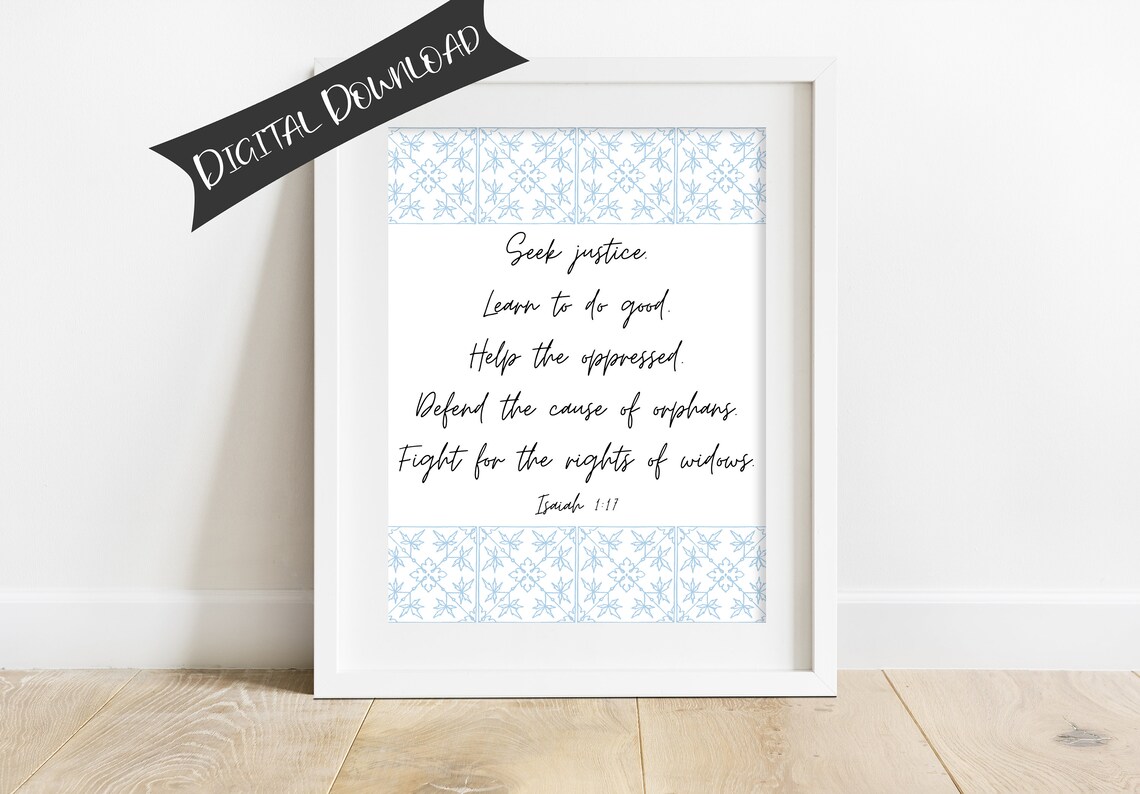 Isaiah 1:17 Seek Justice Learn to Do Good Help the Oppressed | Etsy