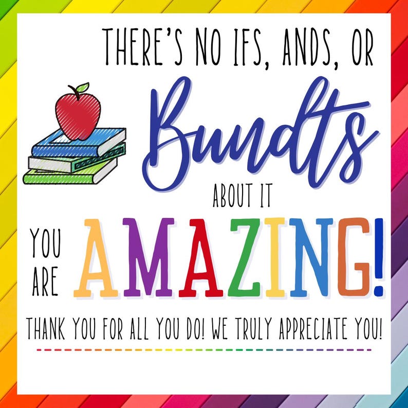 Teacher Appreciation Gift Tag to Pair With Bundt Cakes - Etsy