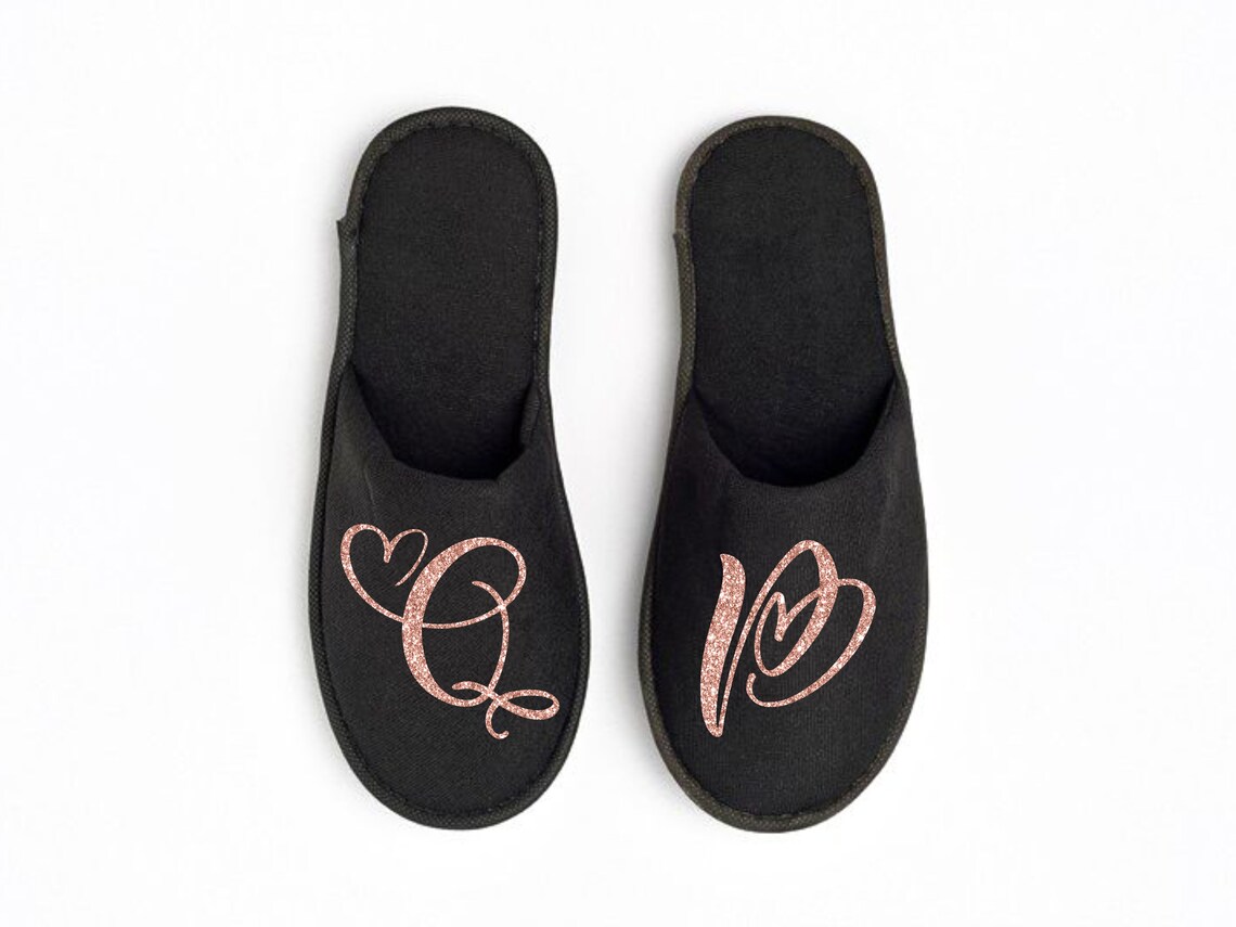 Monogrammed Slippers Personalized Slippers with Monogram or | Etsy