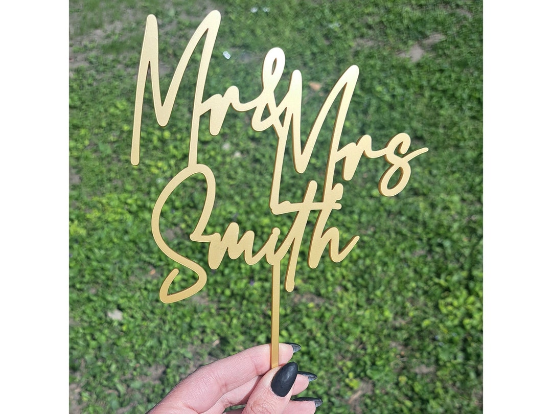 Gold Cake Topper Wedding Cake Topper Wedding Cake Toppers Custom Cake ...