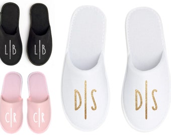 Monogrammed Slippers Personalized Slippers With Monogram or | Etsy