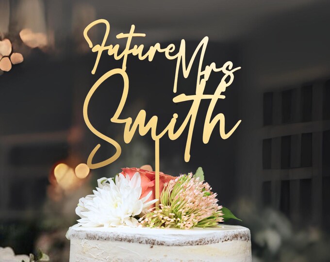 Cake Topper Bridal Shower With Pearls Wedding Cake Topper Personalized ...