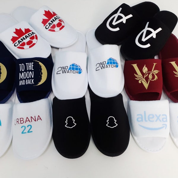Custom Slippers With Logo - Etsy