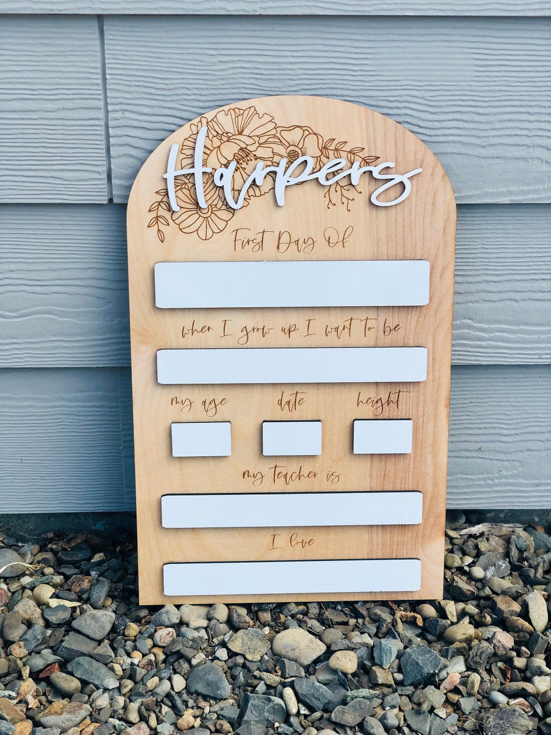 Floral First Day of School Board, First Day of School Sign, - Etsy