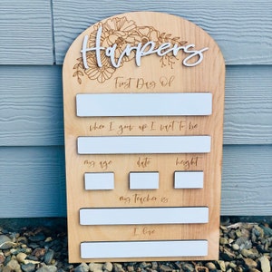 Floral First Day of School Board, First Day of School Sign, - Etsy