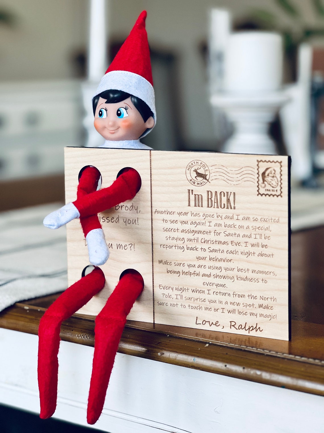 Elf Welcome Back Letter I'm Back Elf Postcard Elf - Etsy