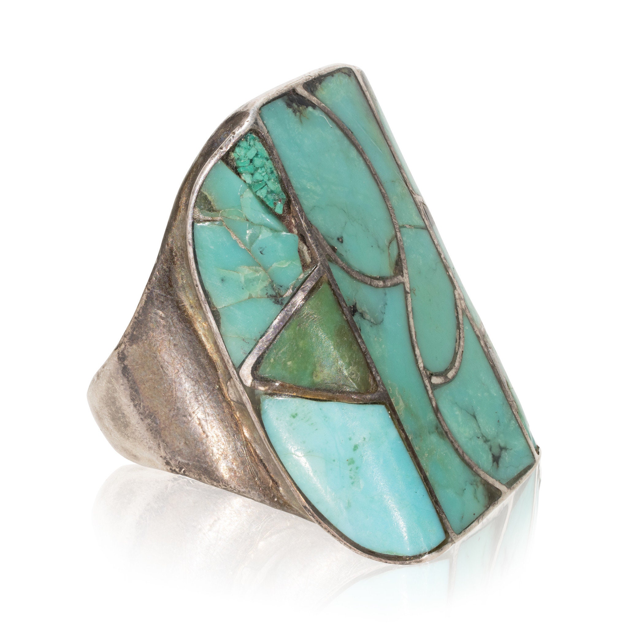 Zuni Turquoise and Sterling Ring - Etsy