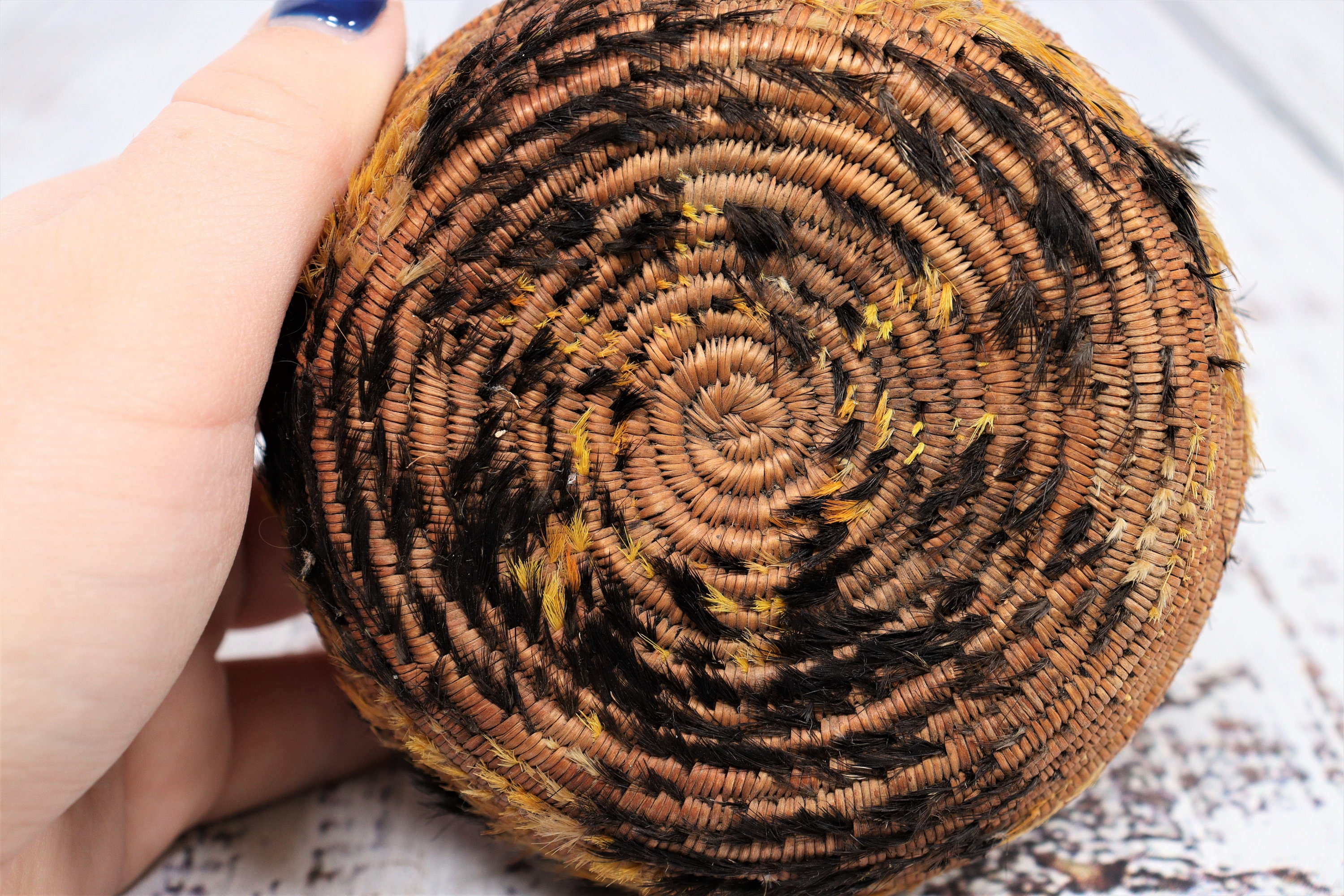 Native American Pomo Feathered Basket - Etsy