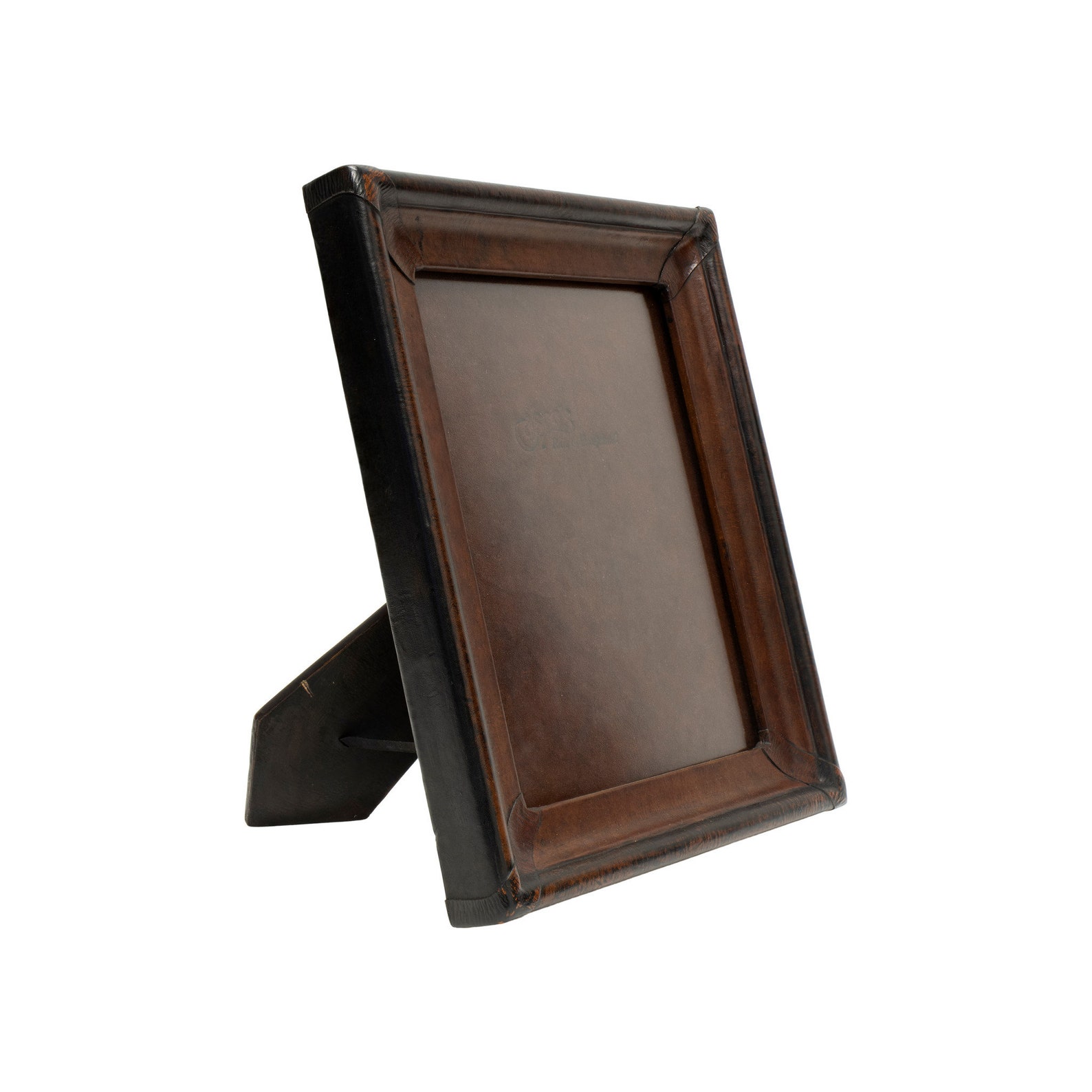 Dark Brown & Black Leather Tabletop Picture Frame - Etsy