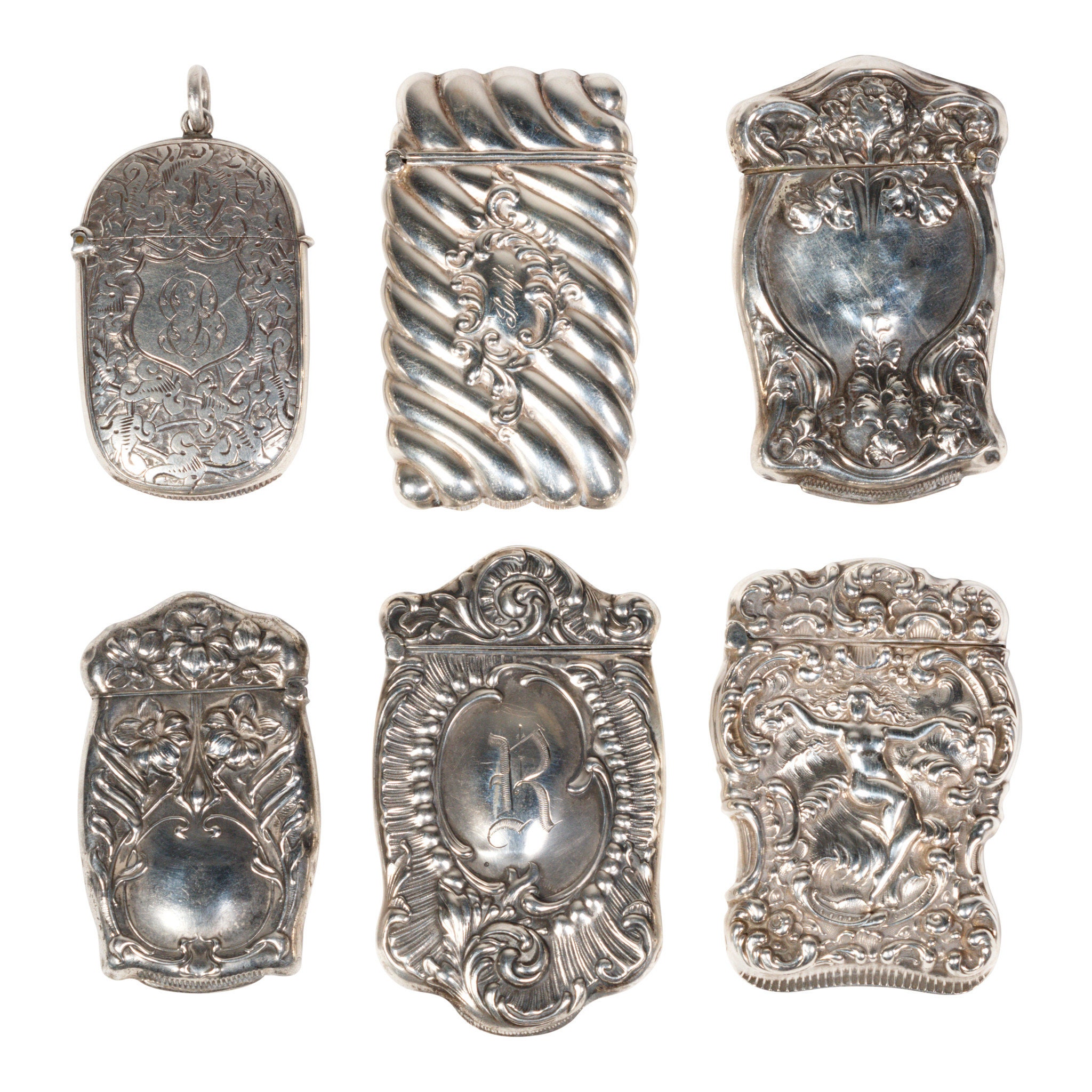 Collection of Six Art Nouveau Match Safes - Etsy