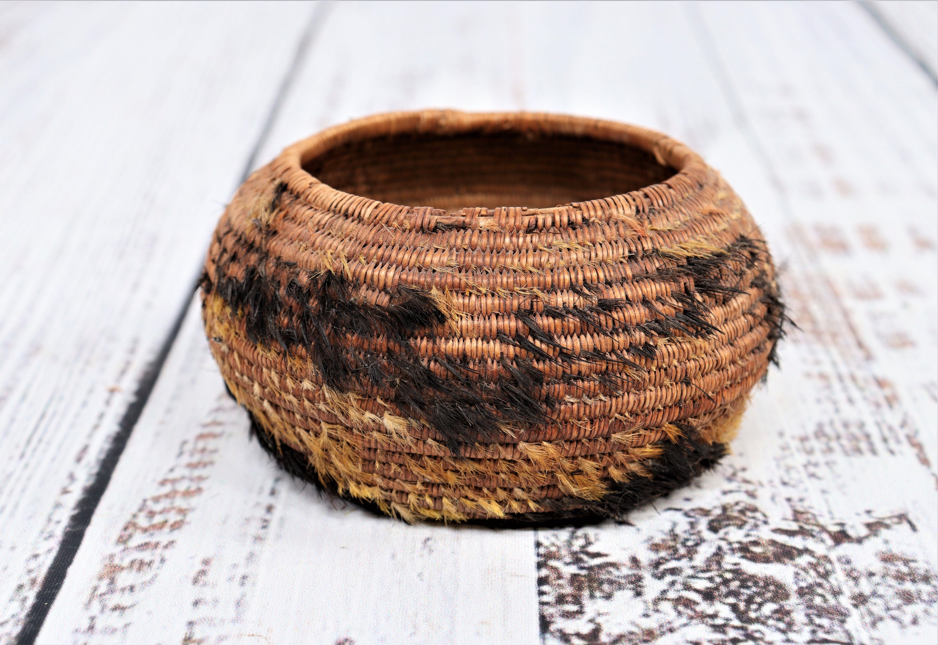 Native American Pomo Feathered Basket - Etsy