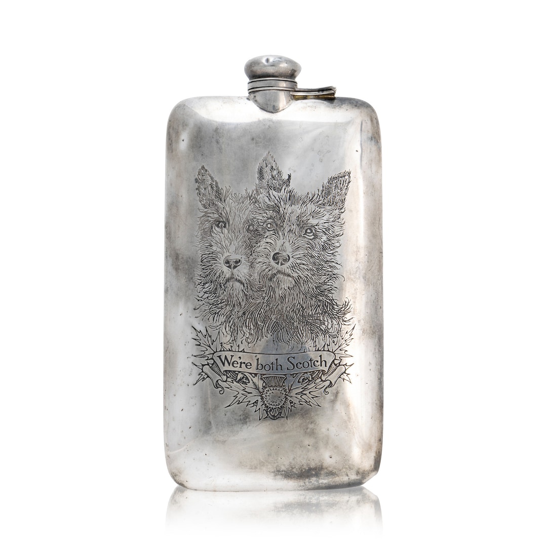 Antique 19th Century Solid Sterling Silver Scotch Flask - Etsy