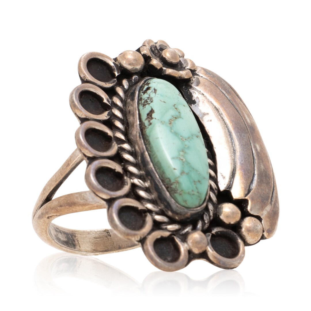 Turquoise and Sterling Ring - Etsy