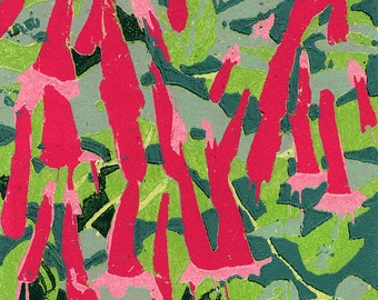 Garden 12 Original Woodcut Print | Etsy