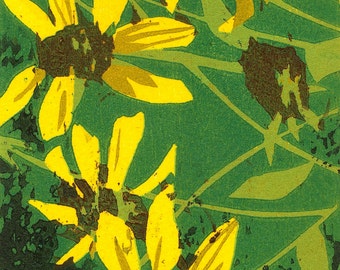 Garden 12, Original Woodcut Print - Etsy