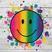 Smiley Face PNG, Rainbow Smiley Face Sublimation PNG, Groovy Smiley ...