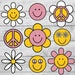 Groovy Smiley Daisy Peace Bundle SVG, Smiley Face Hippy SVG, Groovy ...