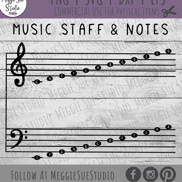 Musical Staff Svg - Etsy