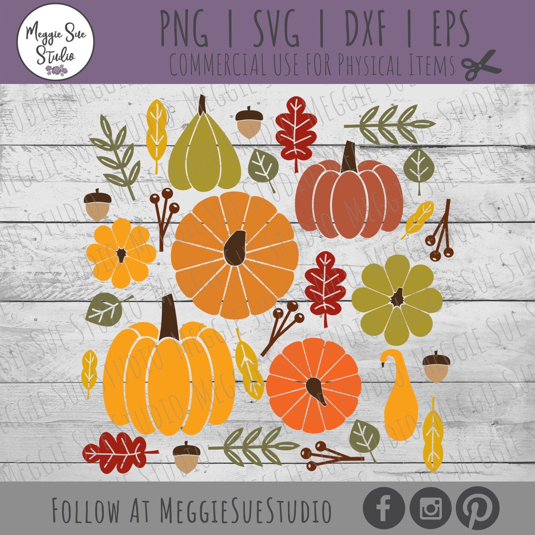 Autumn Foliage Bundle SVG, Fall Foliage Bundle SVG, Autumn Pumpkins ...