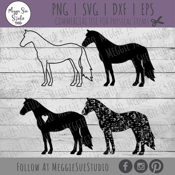 Pferd Stehend Umriss Schwarzes Pferd Schwarze Pferdesilhouette