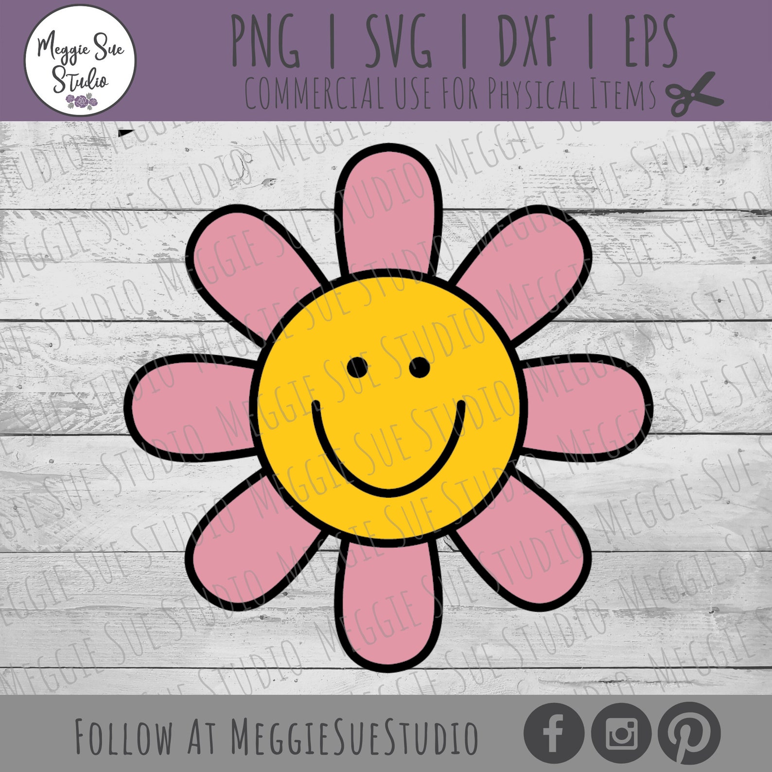 Groovy Smiley Daisy Peace Bundle SVG Smiley Face Hippy SVG - Etsy