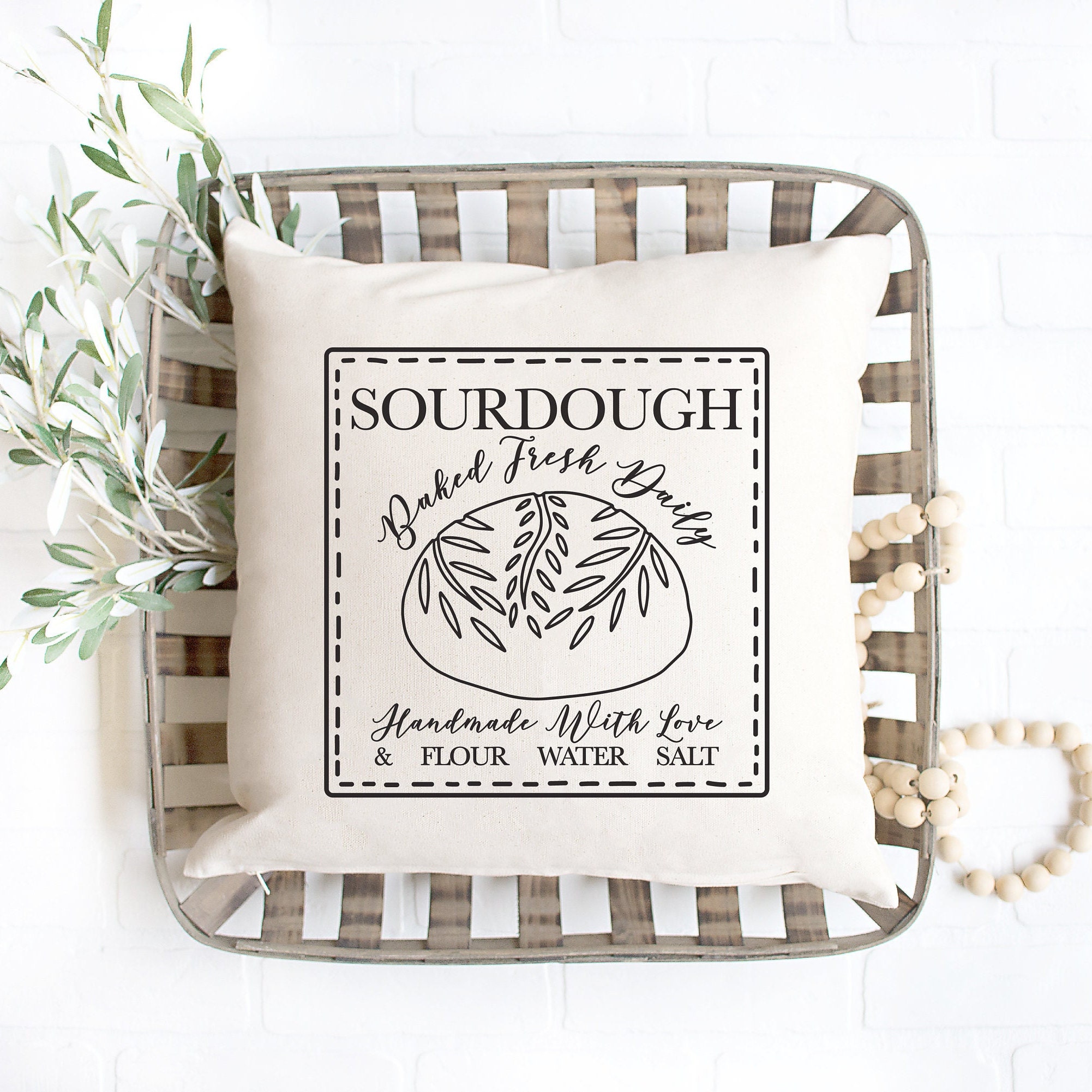 Sourdough Sign SVG, Handmade Sourdough Bread SVG, Water Flour Salt ...