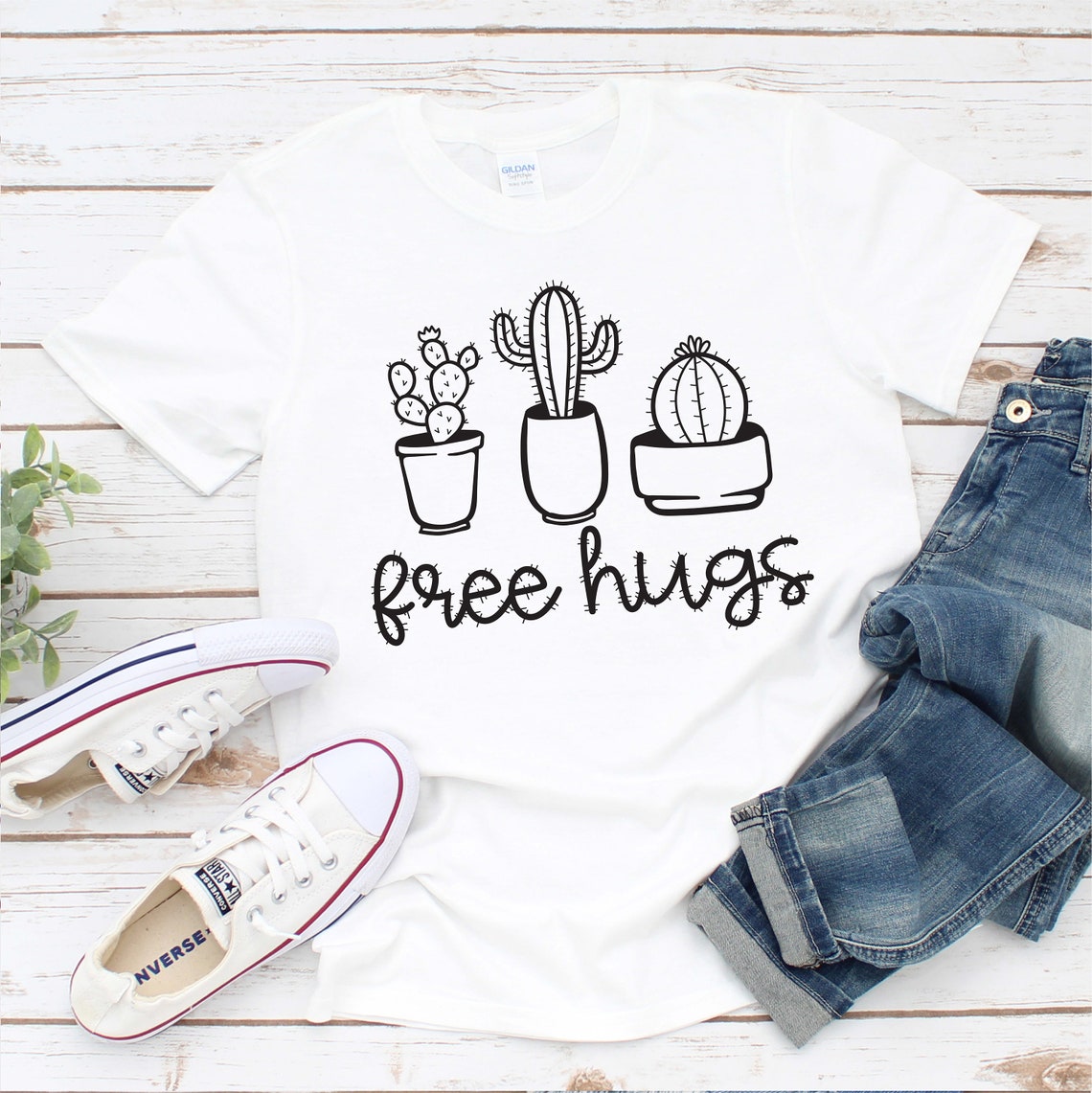 Cactus Free Hugs SVG Free Hugs Cacti SVG Cute Cactus Graphic | Etsy