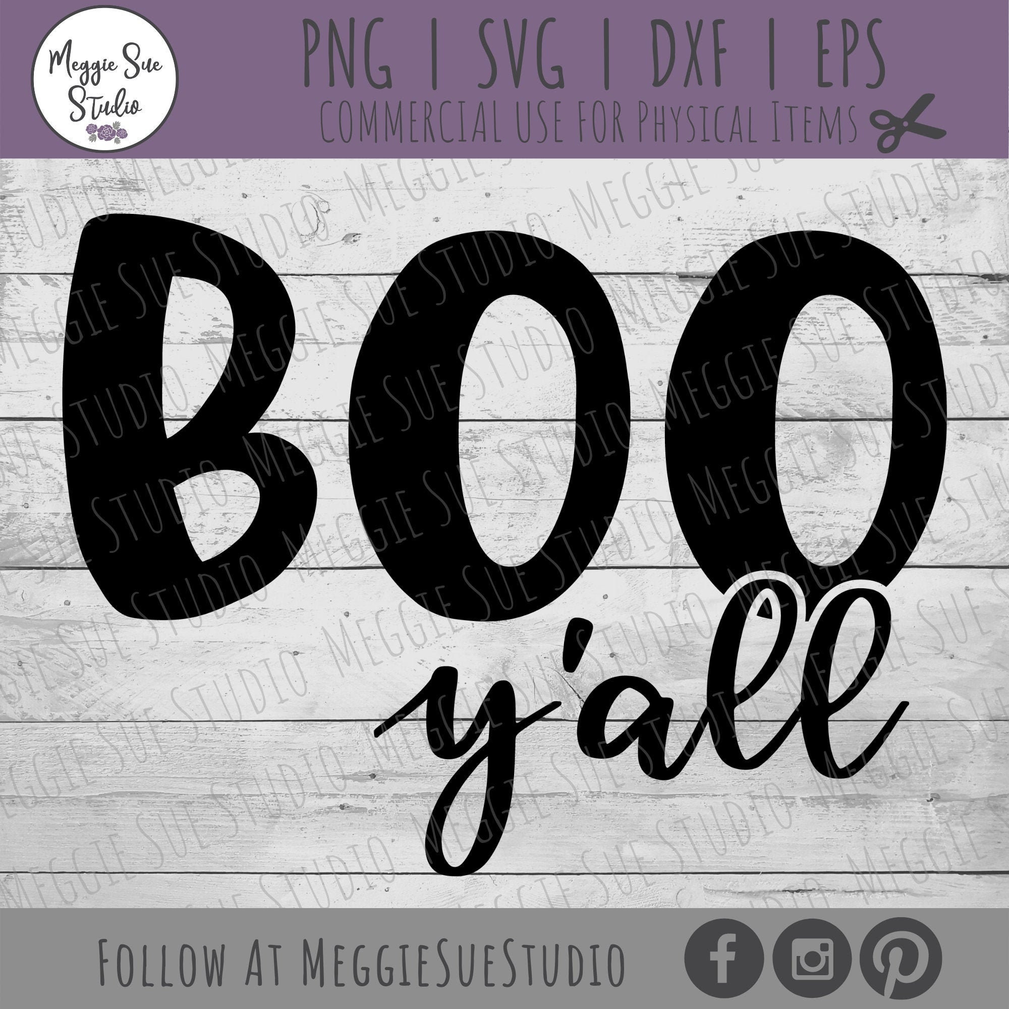 Boo Y'all SVG Boo Y'all Graphic Cut File SVG - Etsy España