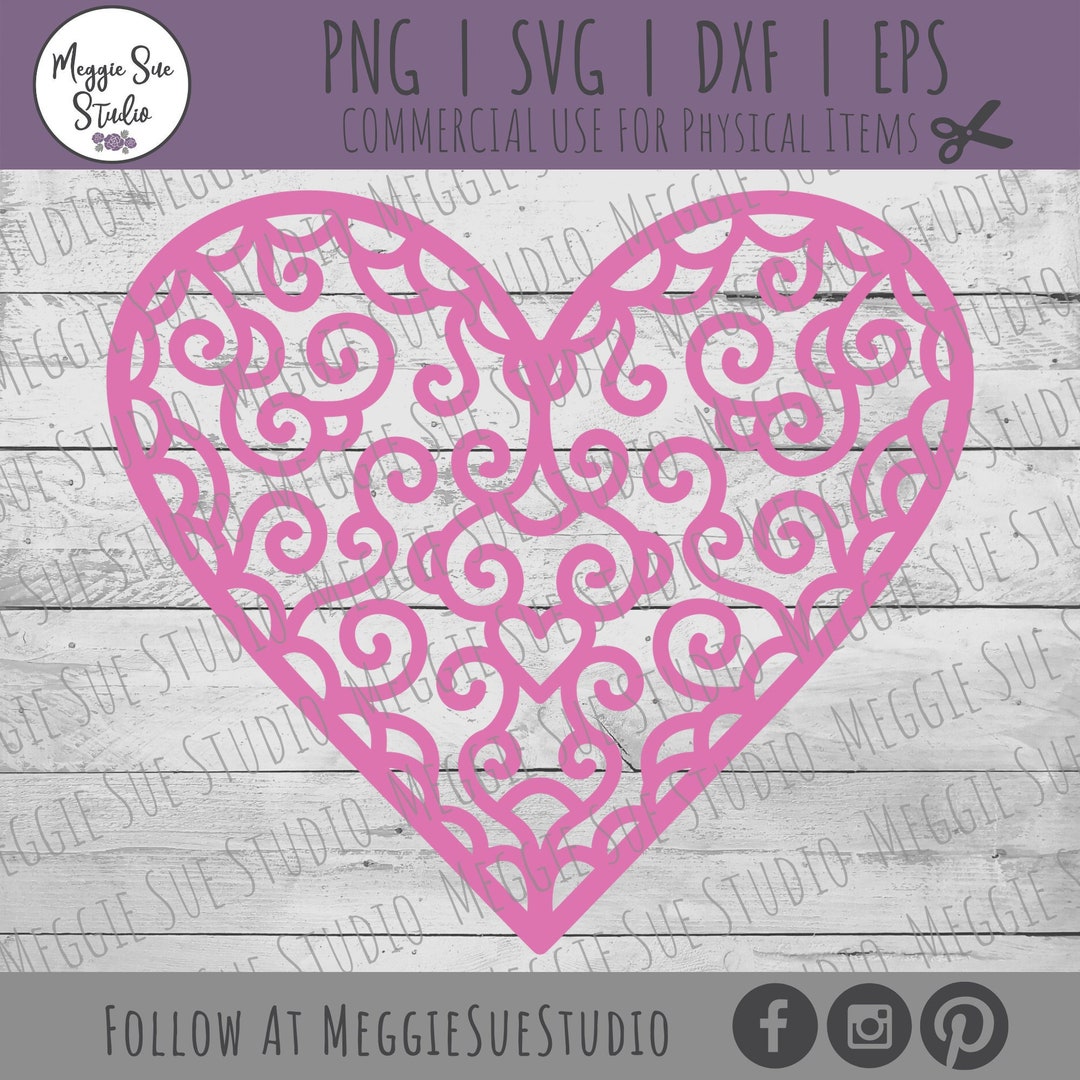 Lace Heart SVG, Lace Heart Design SVG, Lace Heart Clipart SVG, Vintage ...