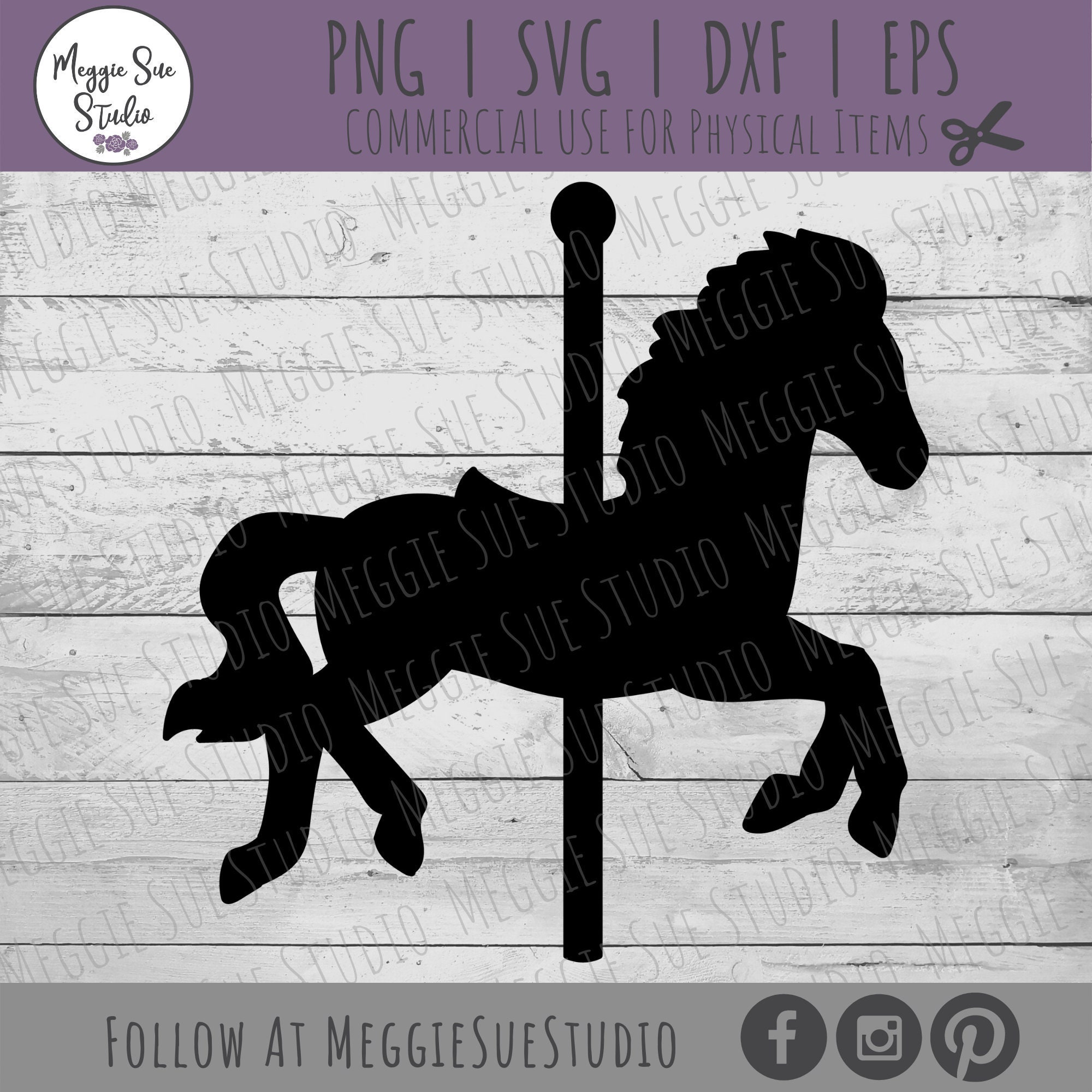 Carousel Horse SVG, Merry Go Round Horse SVG, Carousel Horse Silhouette ...