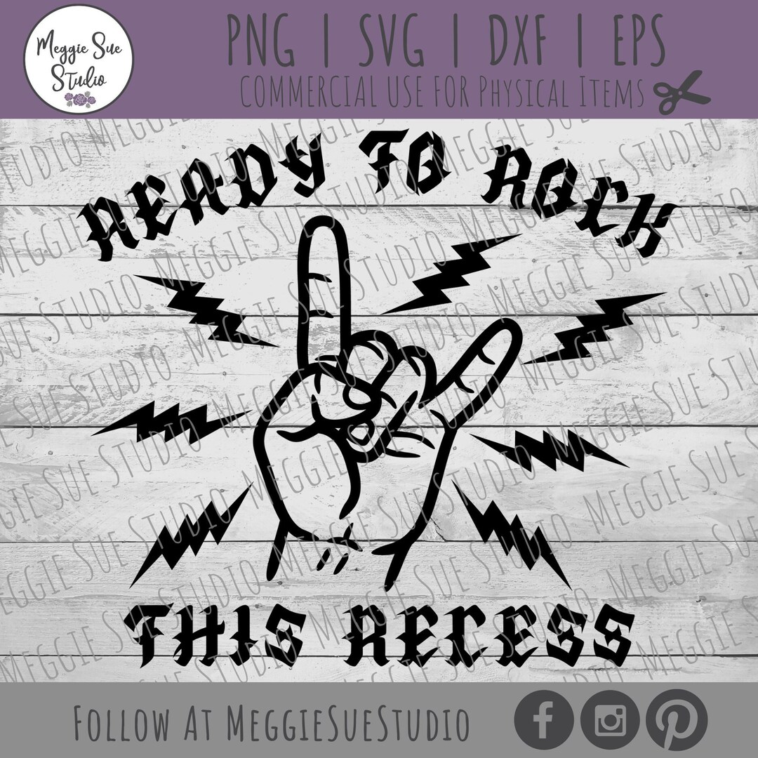 Ready to Rock This Recess SVG, Rock N' Roll Hand SVG, Recess Rock and ...