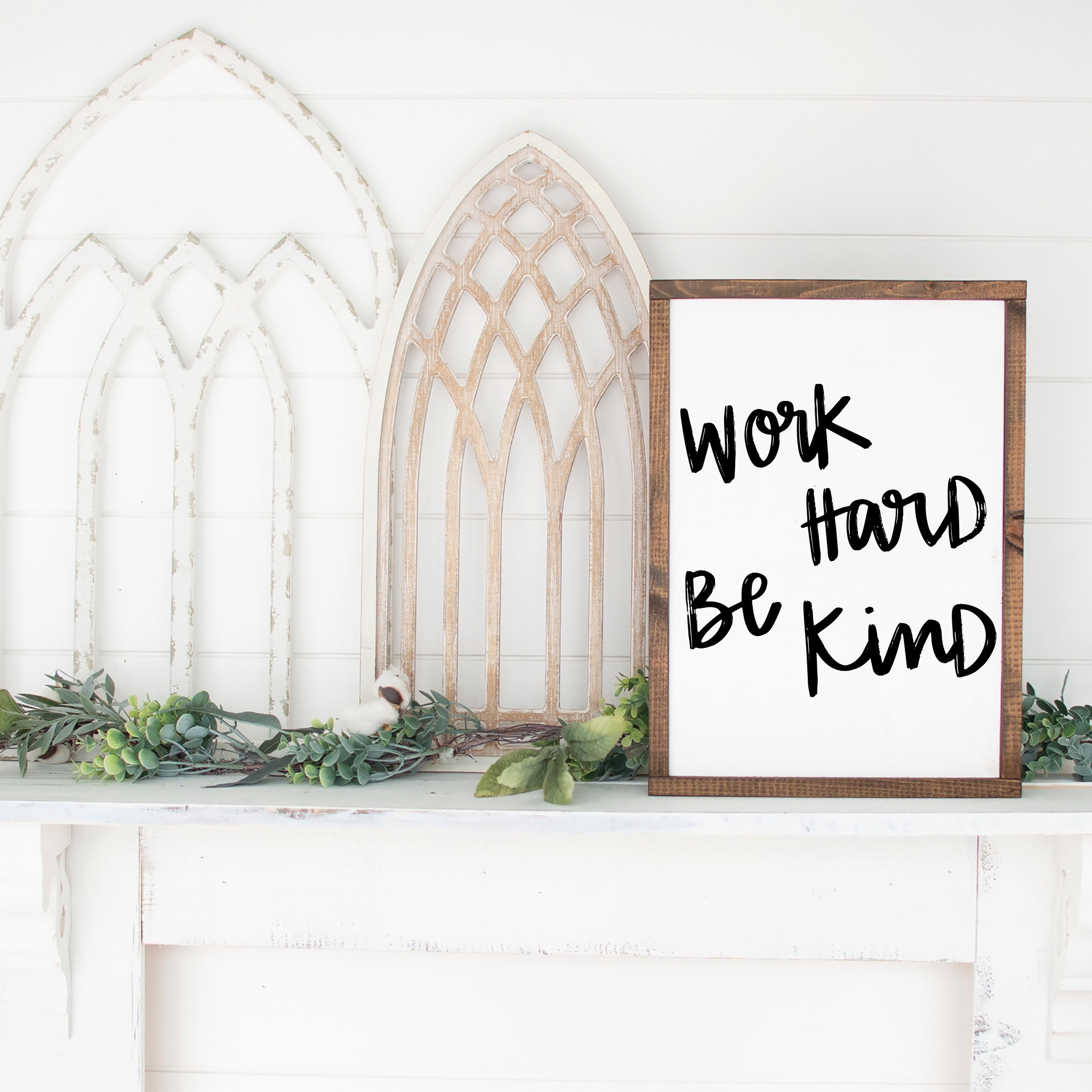 Work Hard Be Kind SVG, Hand Lettering SVG Sign, Commercial Use SVG ...