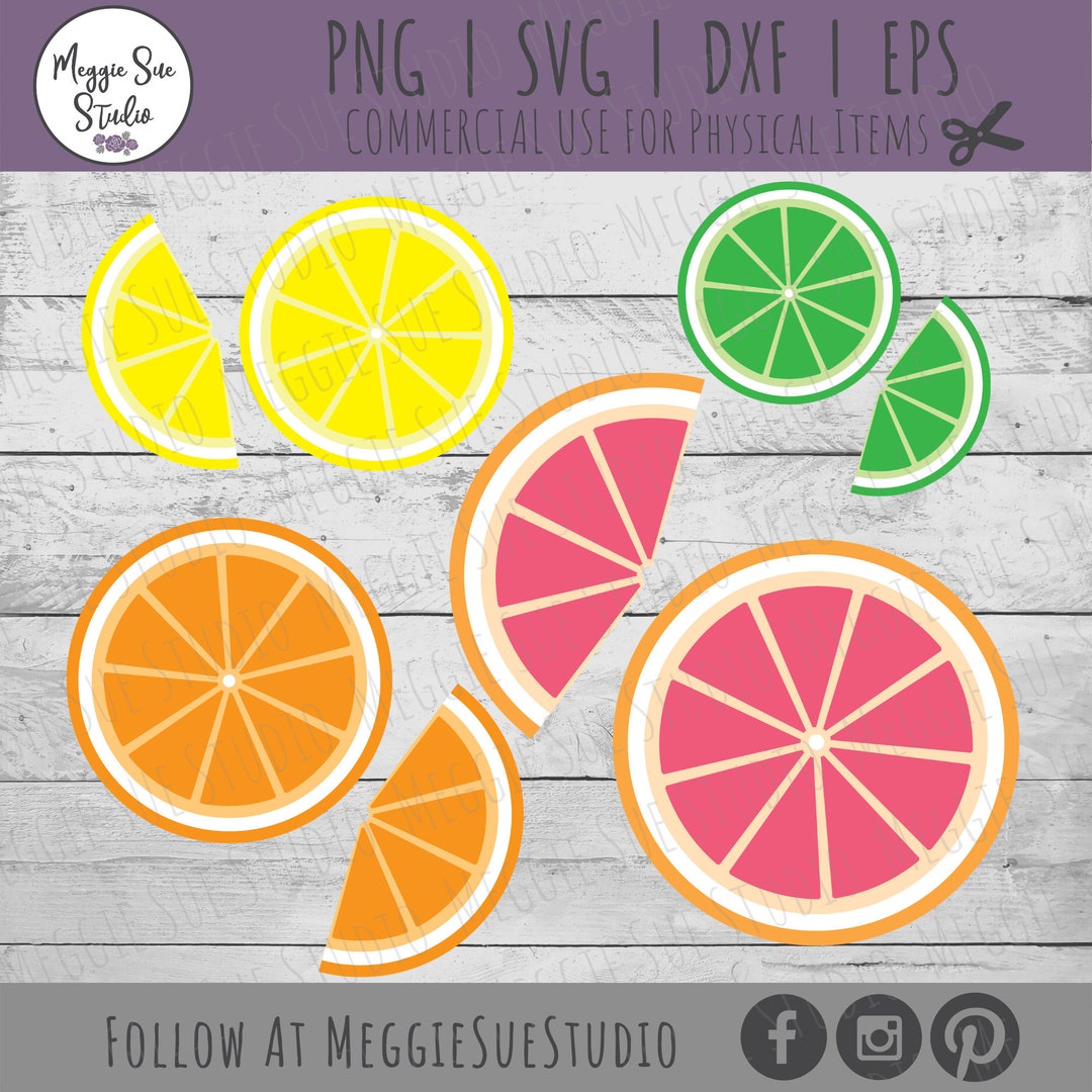 Citrus Fruit Bundle SVG, Lemon Lime Orange Grapefruit SVG Bundle, Lemon ...