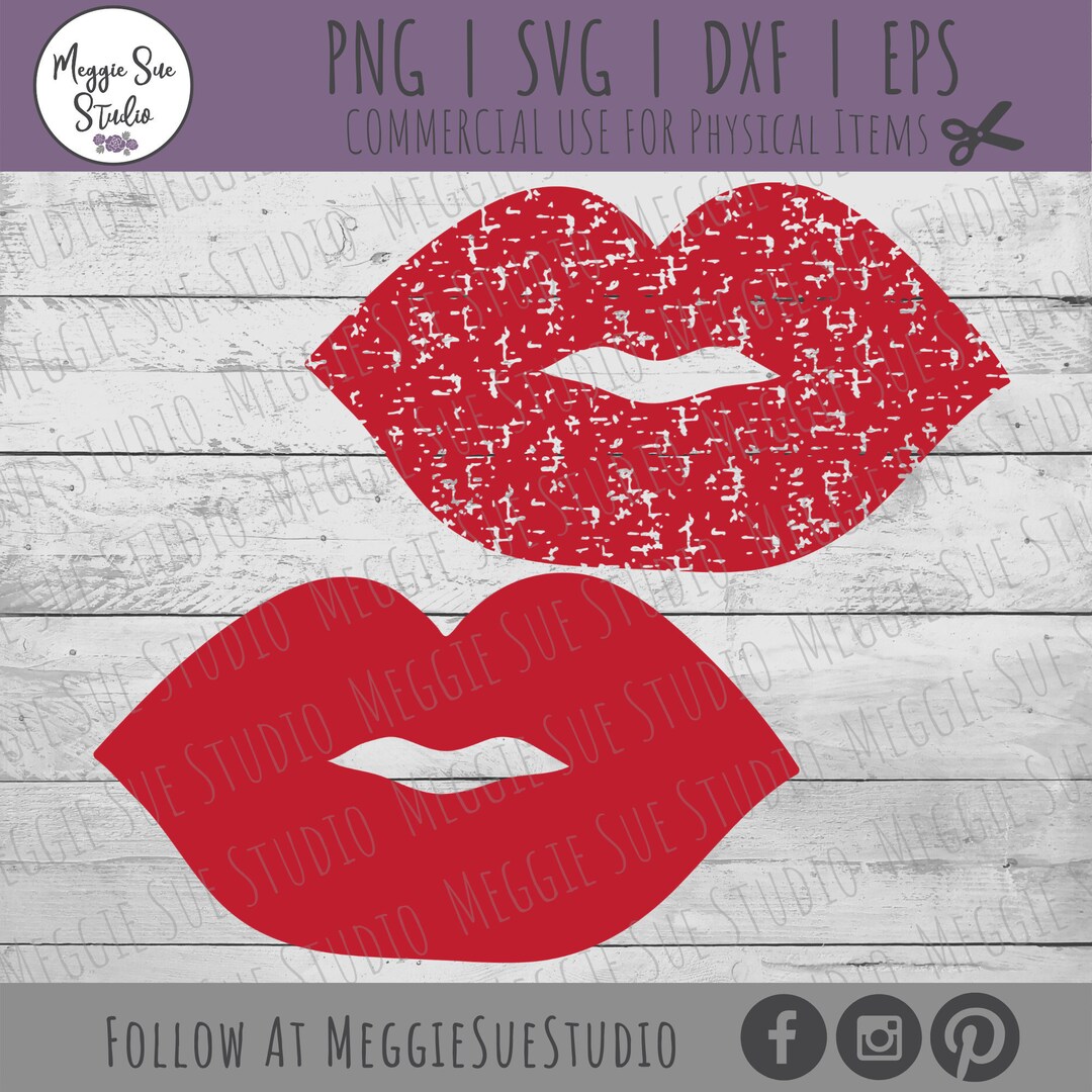 Lips SVG, Vintage Lips SVG, Kissing Lips SVG, Smooching Lips Vintage ...
