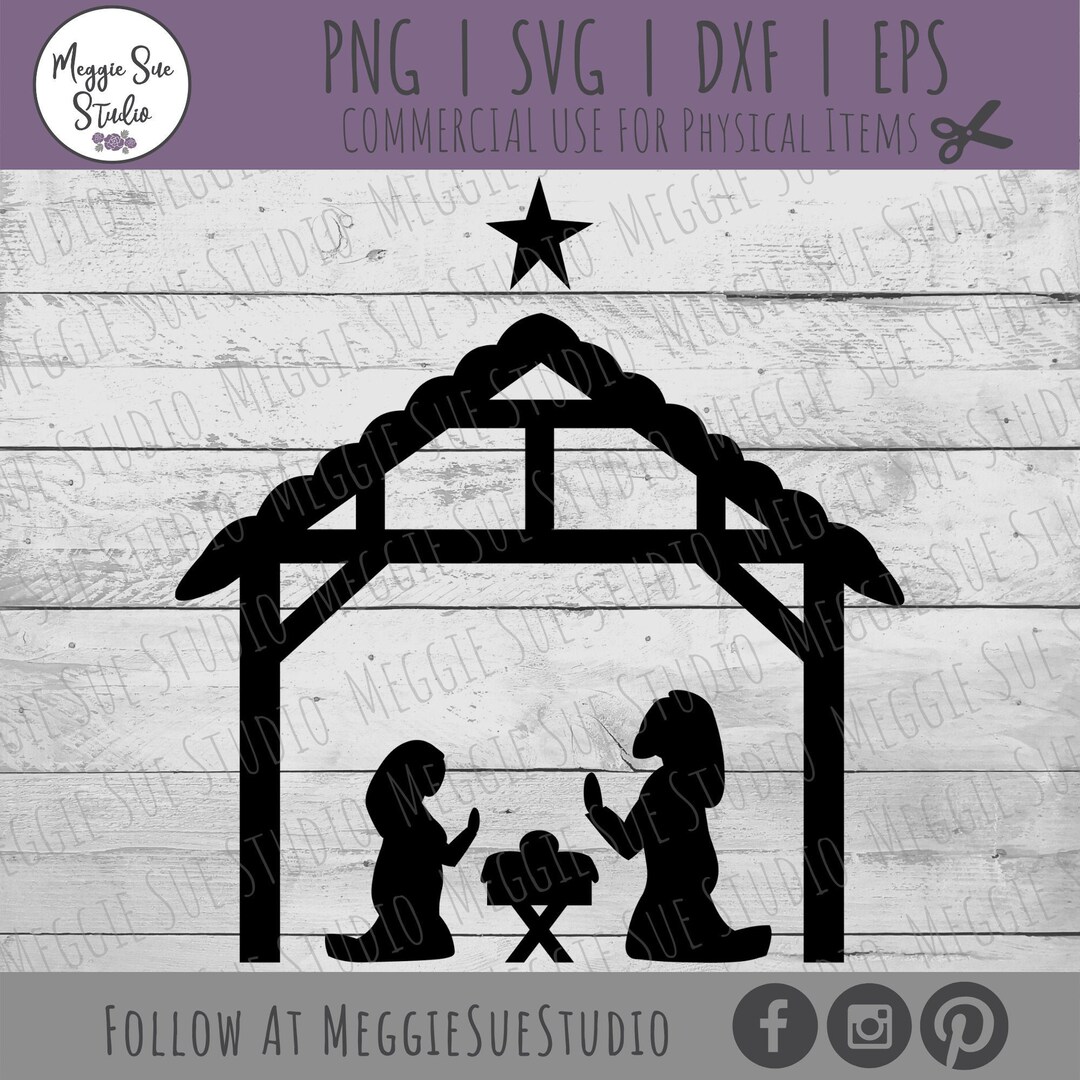 Nativity SVG, Nativity Cut File, Nativity Christmas Scene SVG, Baby ...