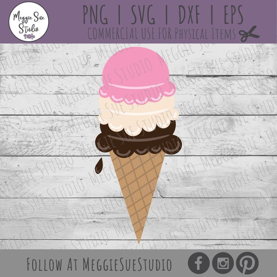 Ice Cream Cone SVG Waffle Ice Cream Cone SVG Strawberry - Etsy