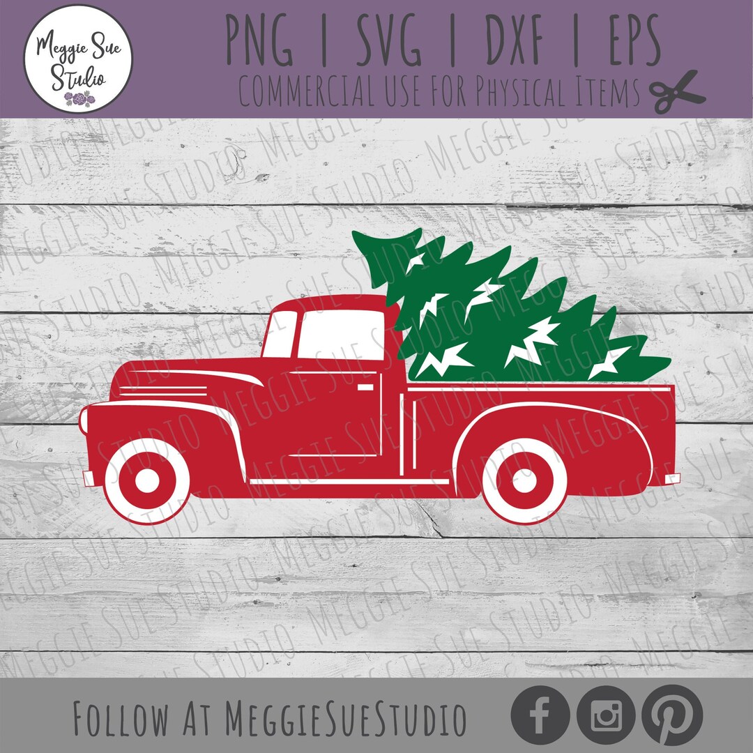 Christmas Tree Pickup Truck SVG, Pickup Truck Christmas Tree SVG ...
