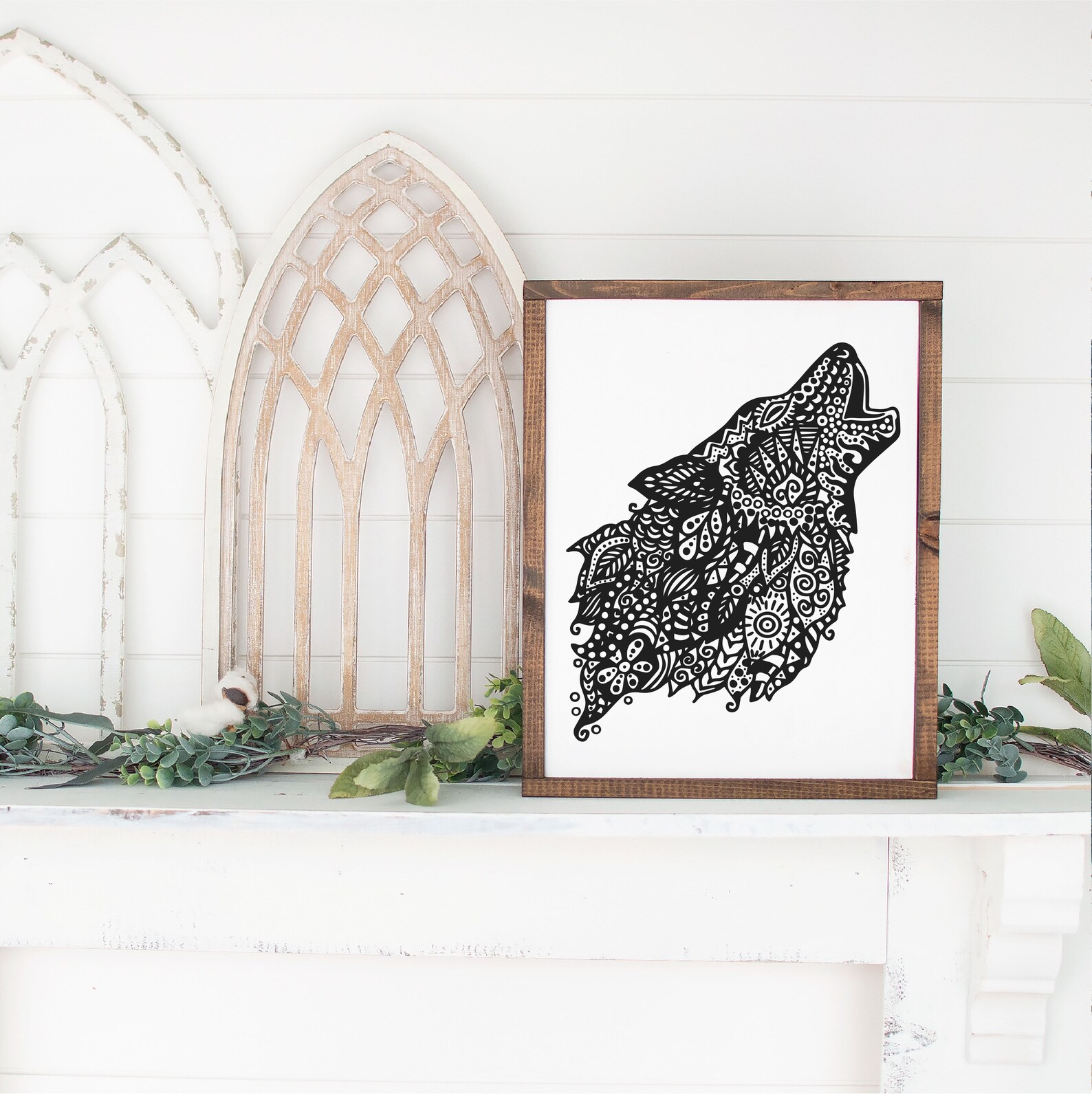 Wolf Zentangle SVG Wolf Mandala SVG Mandala Howling Wolf | Etsy