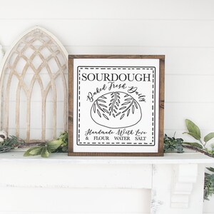 Sourdough Sign SVG, Handmade Sourdough Bread SVG, Water Flour Salt ...