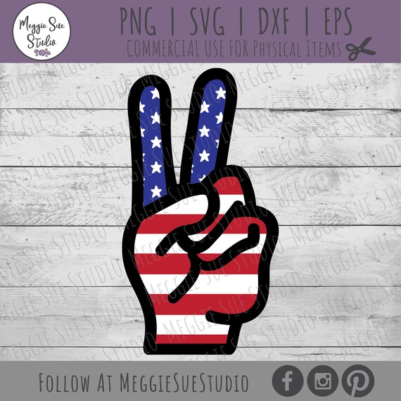 American Flag Peace Hand