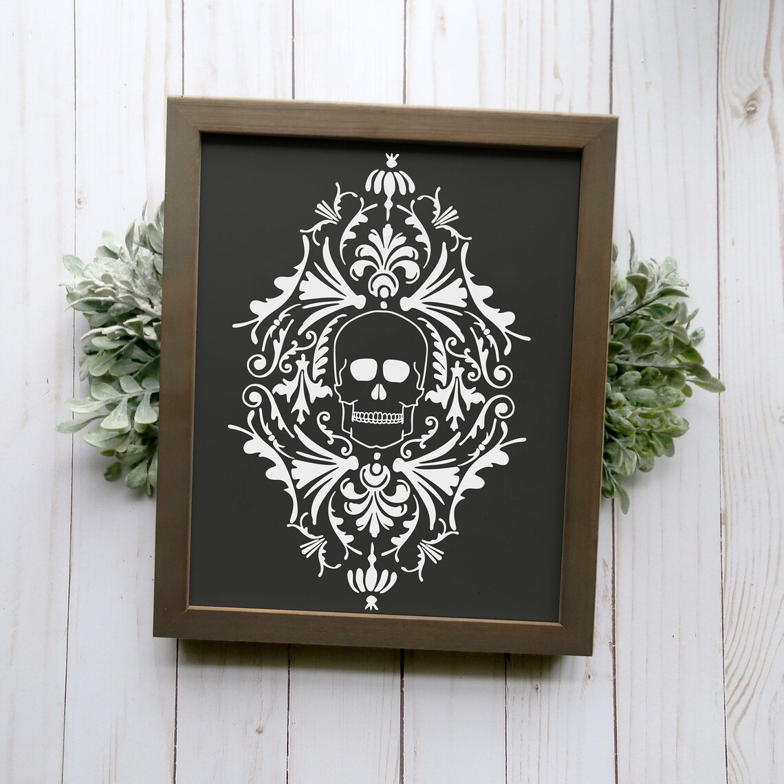 Victorian Skull Damask Design SVG Gothic Victorian Skull SVG - Etsy