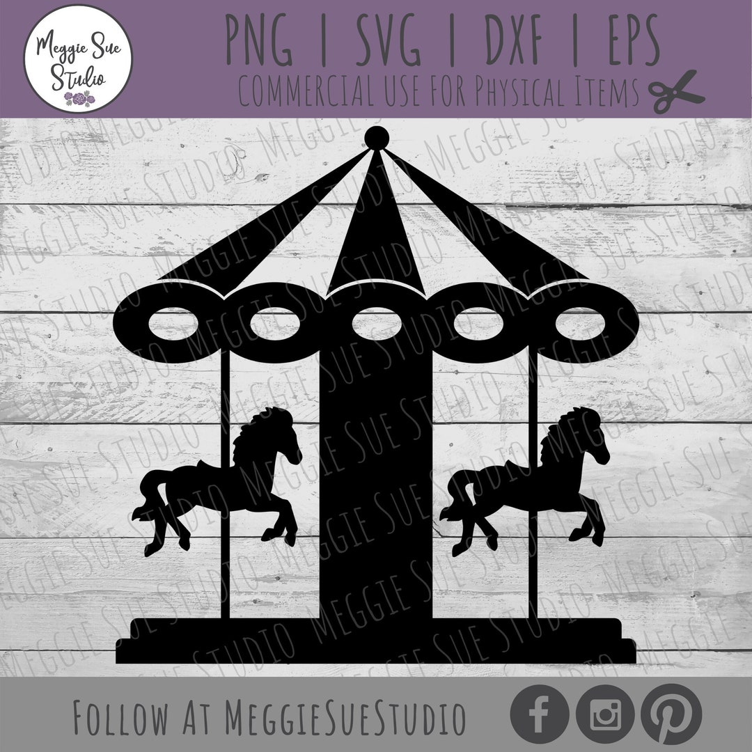 Carousel SVG, Carousel Silhouette SVG, Merry Go Round SVG, Merry Go Round Silhouette Svg ...