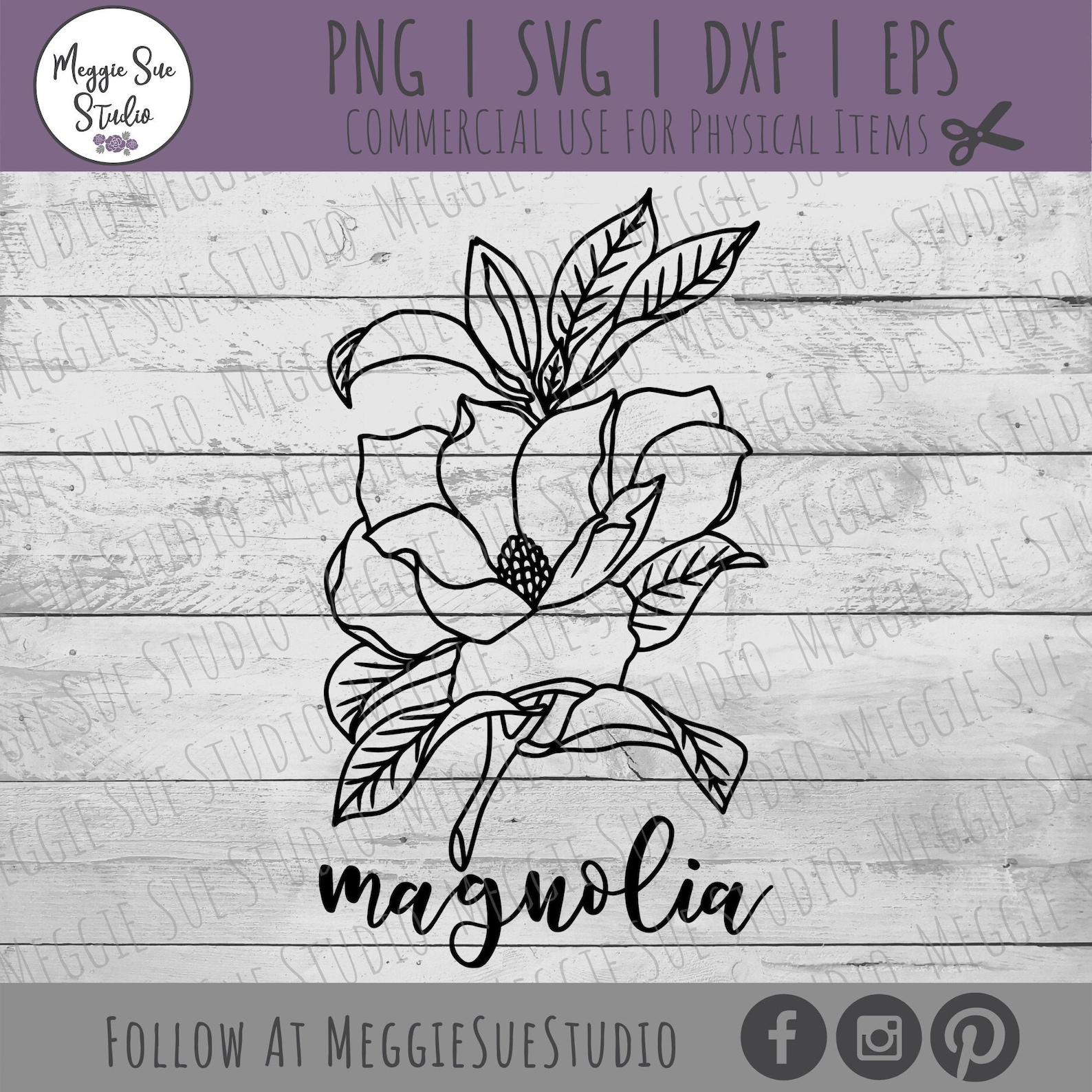 Magnolia SVG Hand Drawn Magnolia Outline SVG Clipart - Etsy