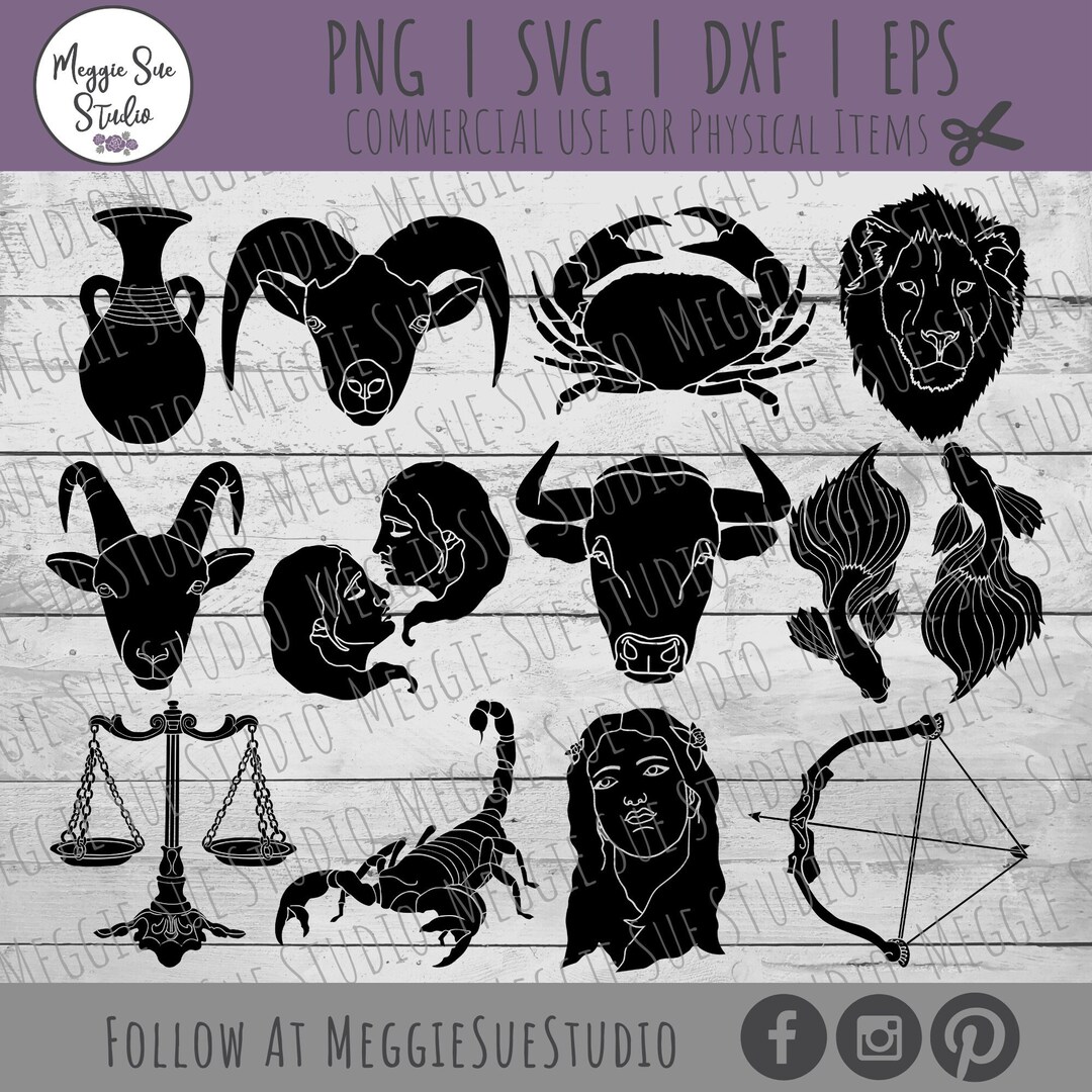 Zodiac SVG Bundle, 12 Zodiac Signs SVG Bundle, Zodiac Sign Png SVG ...